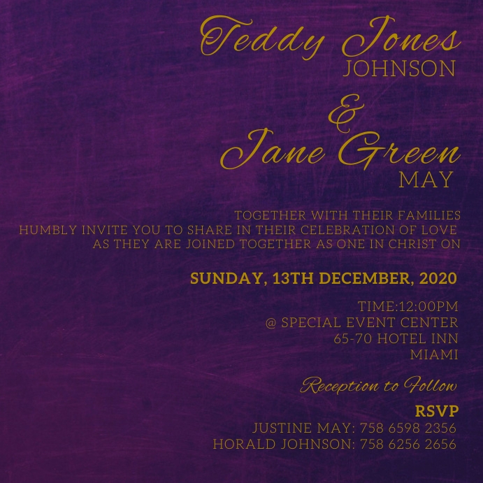 Wedding Invitation Instagram Template | PosterMyWall