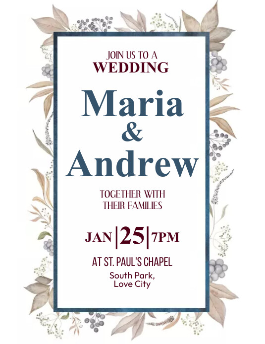 Wedding Invitation Layout Template | PosterMyWall