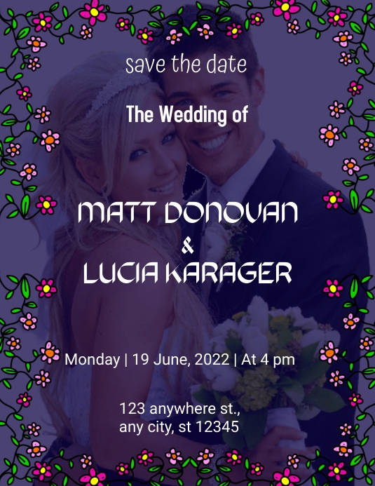 Wedding Invitation Portrait Template | PosterMyWall