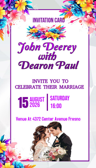 Wedding invitation poster design Template | PosterMyWall