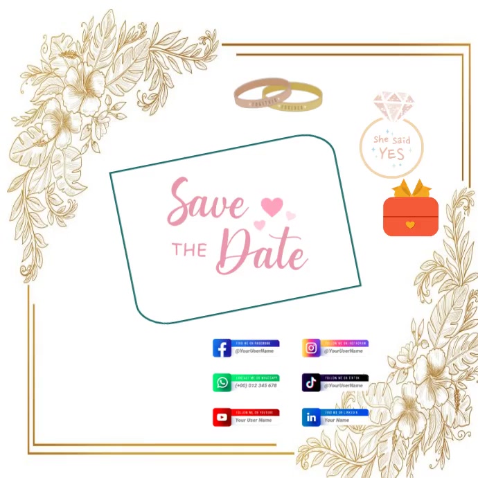 Wedding Invitation Poster Template | PosterMyWall