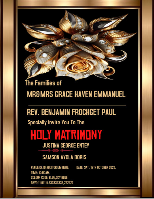 Wedding invitation poster design Template | PosterMyWall
