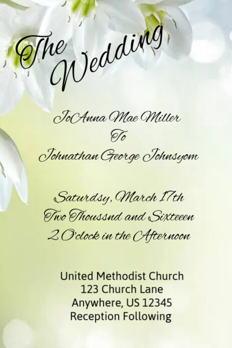 Wedding Invitation Template | PosterMyWall