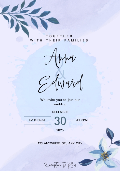 wedding invitation poster template | PosterMyWall