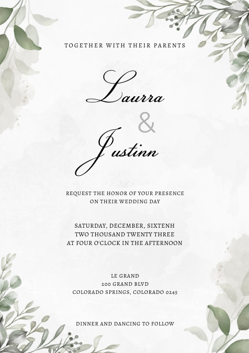 Wedding Invitation poster template | PosterMyWall
