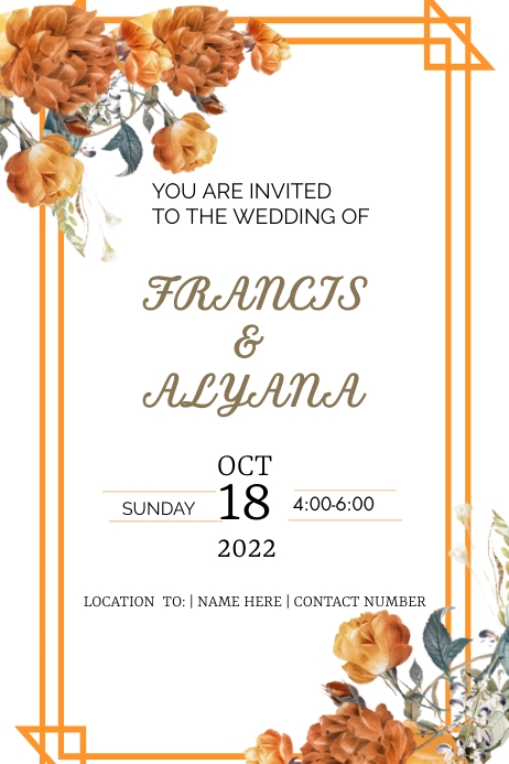 Wedding Invitation Social Media Posters Template | PosterMyWall