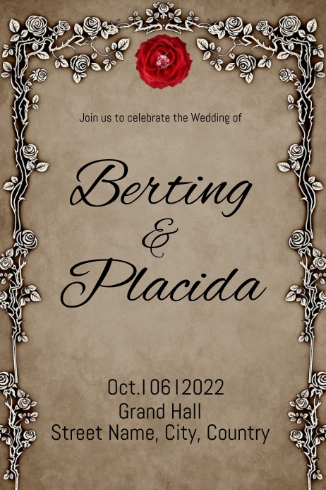 WEDDING INVITATION SOCIAL MEDIA POSTERS Template | PosterMyWall