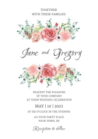 Wedding Invitation Template A5 | PosterMyWall