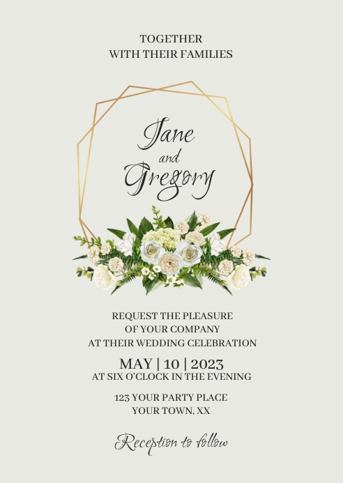 Wedding Invitation Template A6 | PosterMyWall