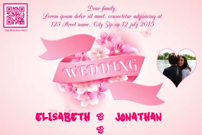 Wedding invitations card - PosterMyWall - Pink version Template ...