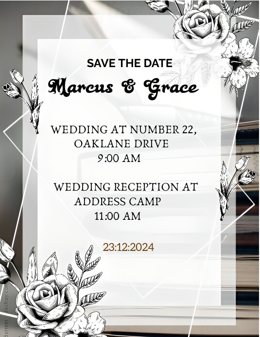 Plantilla de Wedding invitation template design | PosterMyWall