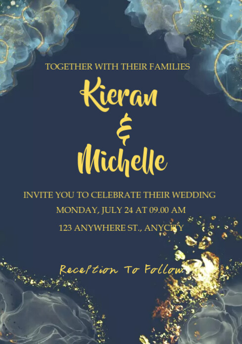 Plantilla de Wedding iNvitation Template | PosterMyWall