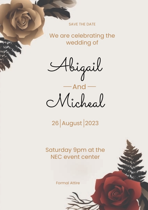 wedding invitation template | PosterMyWall