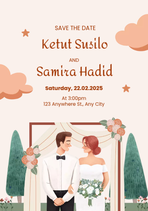 Plantilla de wedding invitation template | PosterMyWall