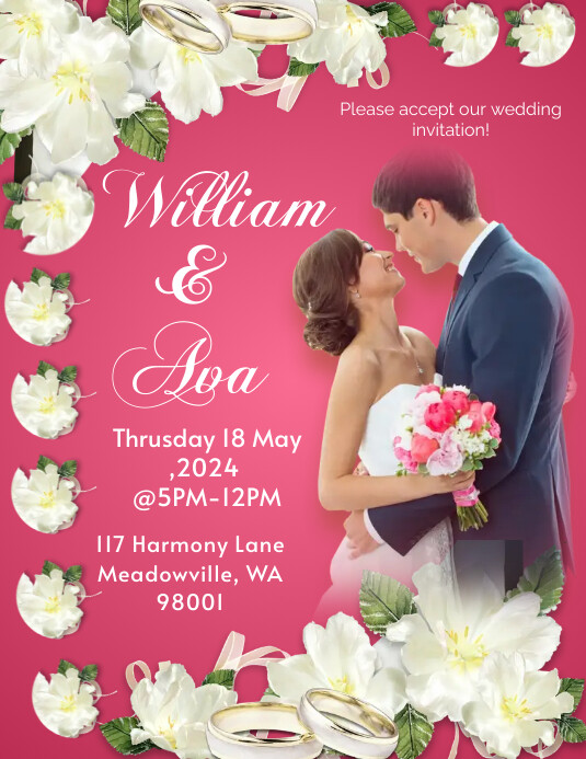 Plantilla de Wedding Invitation Template | PosterMyWall