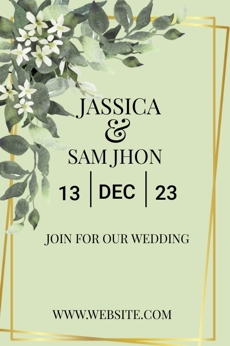 Plantilla de Wedding Invitation Template | PosterMyWall