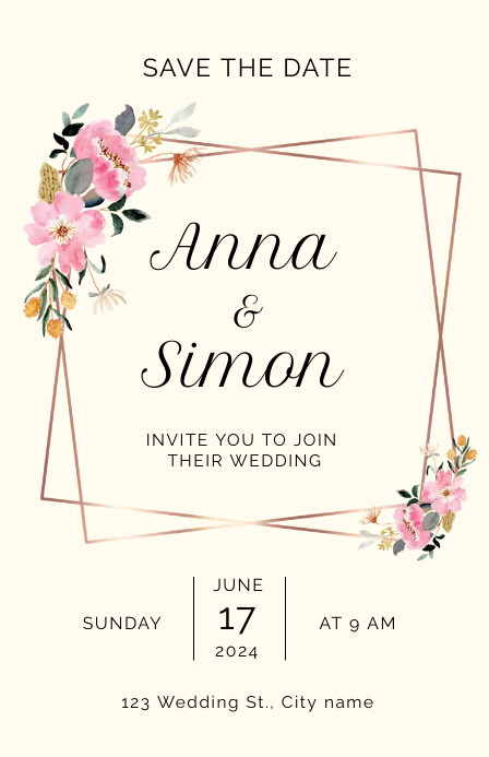 Wedding Invitation Template | PosterMyWall