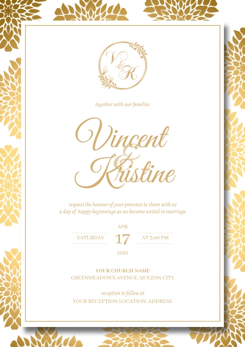 Plantilla de Wedding Invitation Template | PosterMyWall