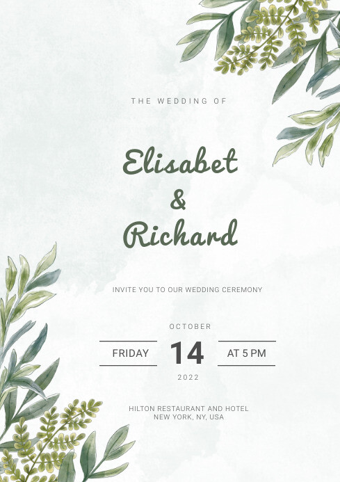 Plantilla de Wedding Invitation Template | PosterMyWall