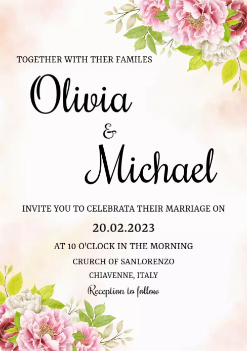 Copy of Wedding Invitation Template | PosterMyWall