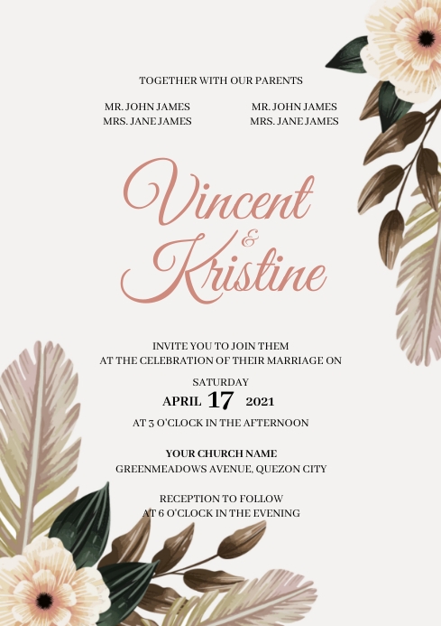 Copy of Wedding Invitation Template | PosterMyWall