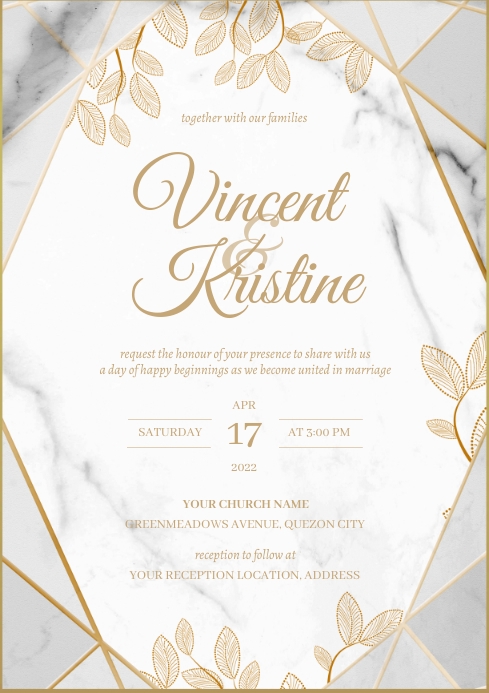 De Plantilla de Invitación de Boda de | PosterMyWall