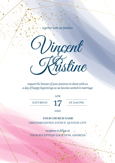 Plantilla de Wedding Invitation Template | PosterMyWall