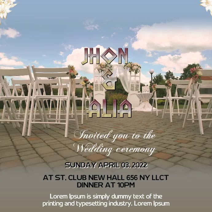 wedding invitation video Template | PosterMyWall