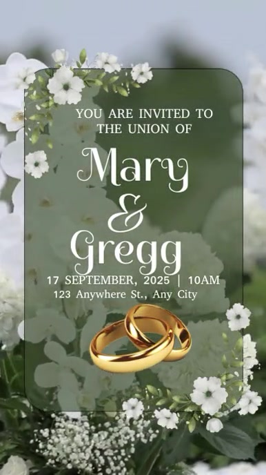 Wedding Invitation Video Template | PosterMyWall