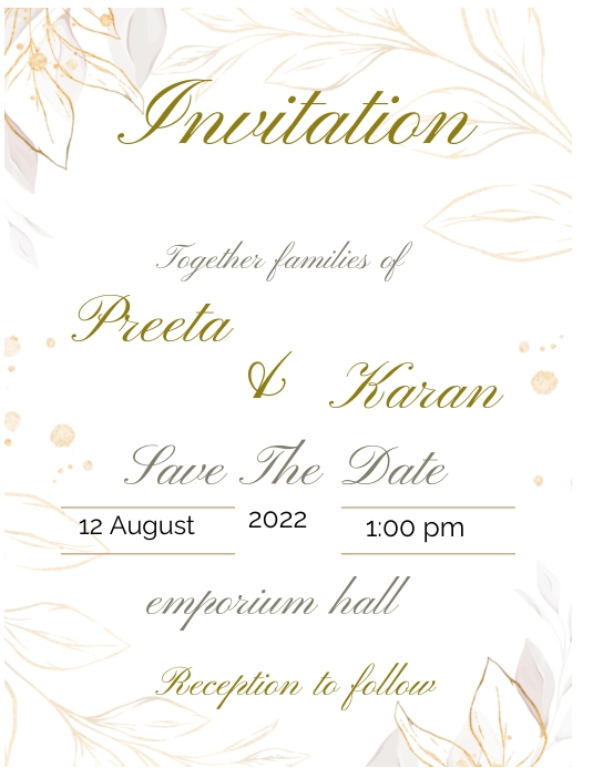 Wedding invitations card flyers Template | PosterMyWall