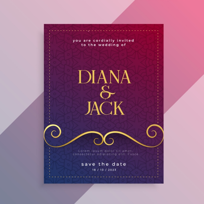 Wedding invitations poster design template (1 | PosterMyWall