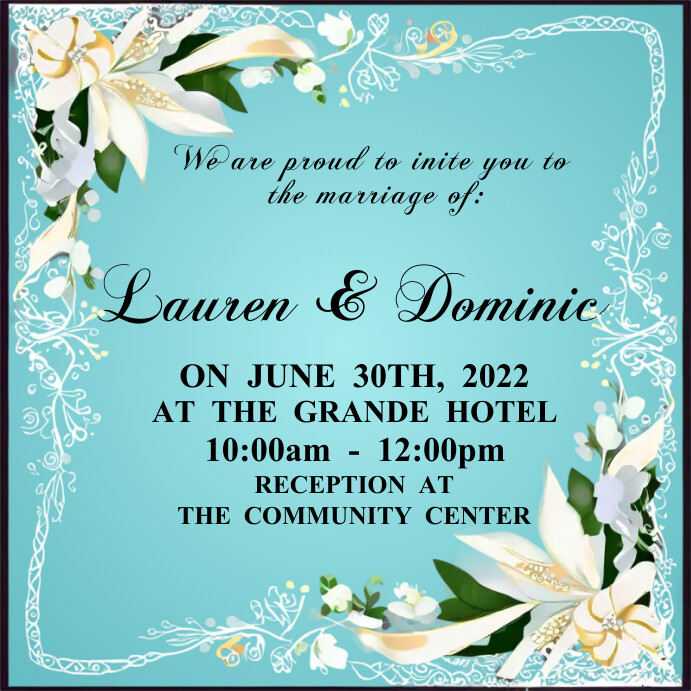 Wedding Invite design template (2) | PosterMyWall