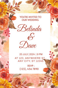 White Floral Wedding Cards Poster Template | PosterMyWall