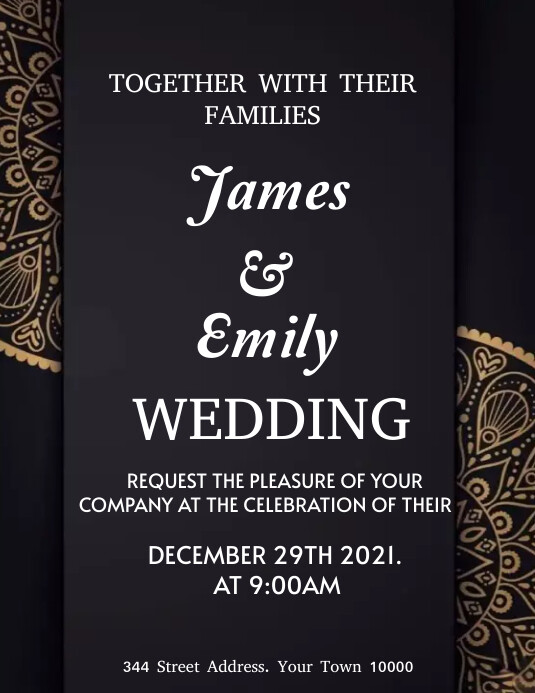 Wedding invite flyer, template | PosterMyWall