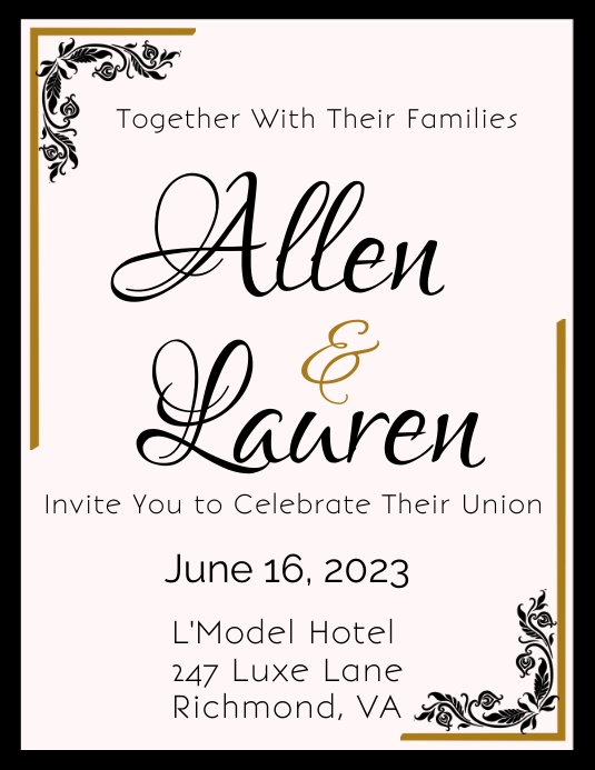 Wedding Invite ONE Template | PosterMyWall