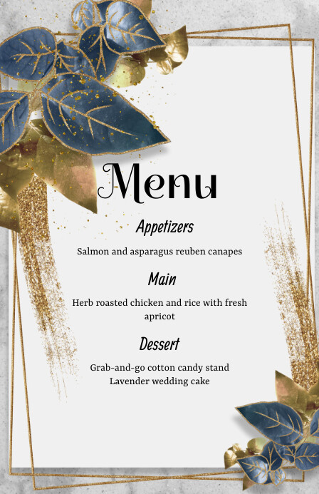 Copy of wedding menu card blossom floral design (1) | PosterMyWall
