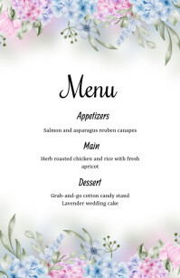 Wedding Menu card template blue | PosterMyWall