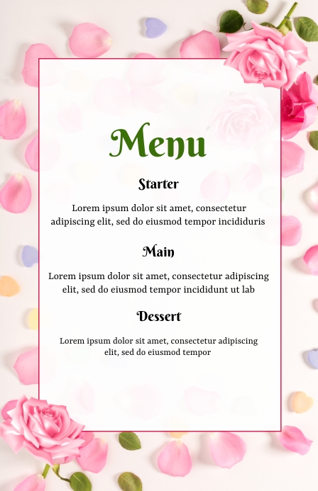 Wedding Menu card template (5) | PosterMyWall