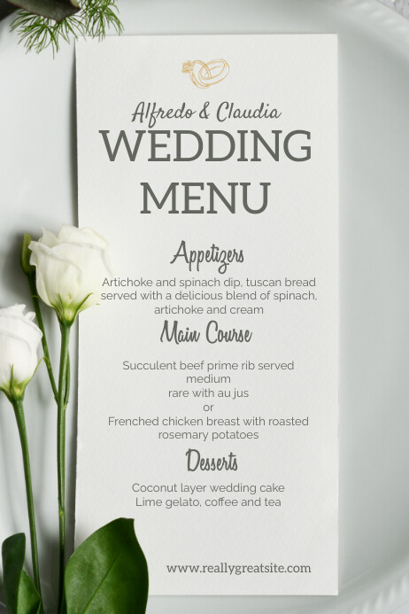 Wedding Menu Template | PosterMyWall