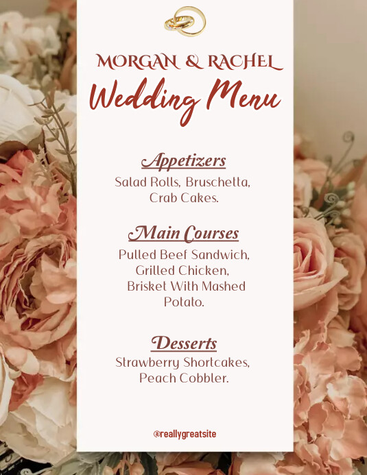 Wedding Menu Template | PosterMyWall