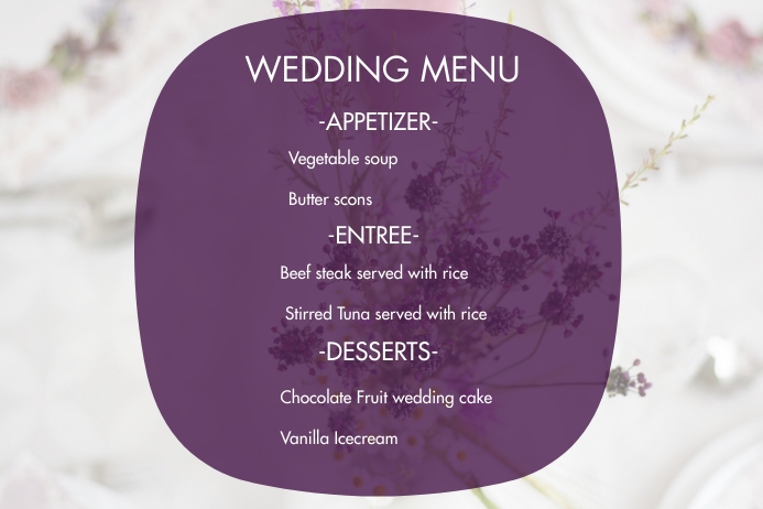 wedding menu design Template | PosterMyWall