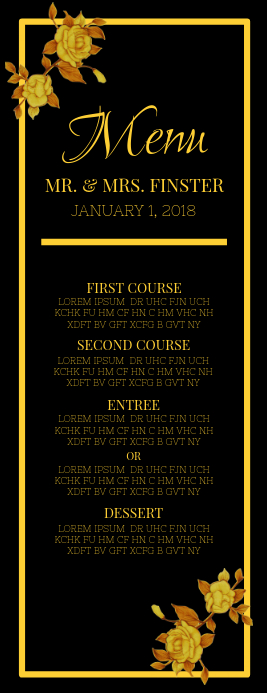 Wedding Menu Template | PosterMyWall