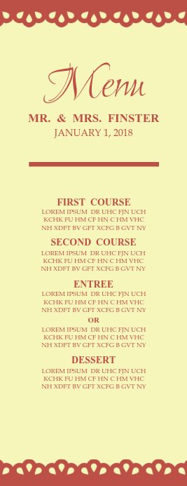 Wedding Menu Template | PosterMyWall