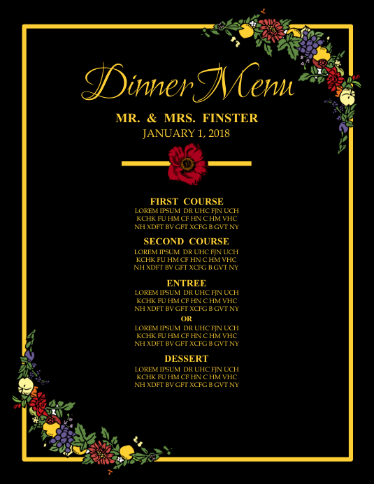 Wedding Menu Template | PosterMyWall