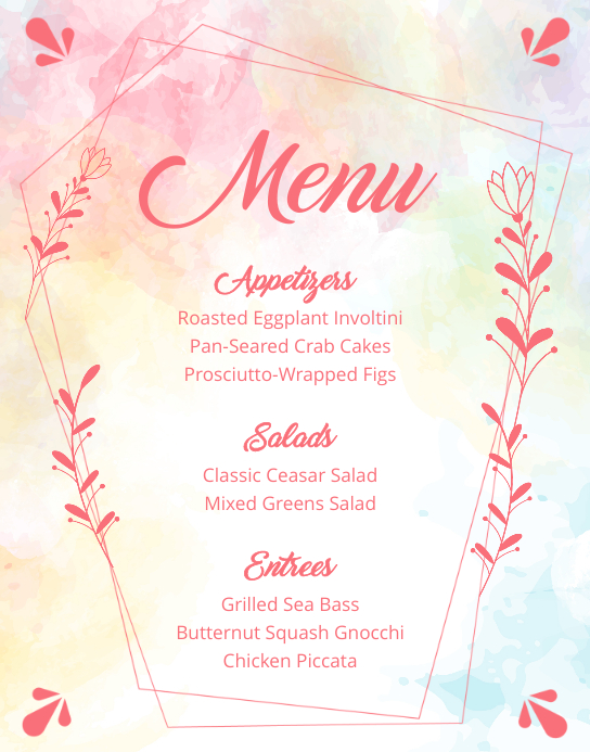 Wedding Menu Template | PosterMyWall
