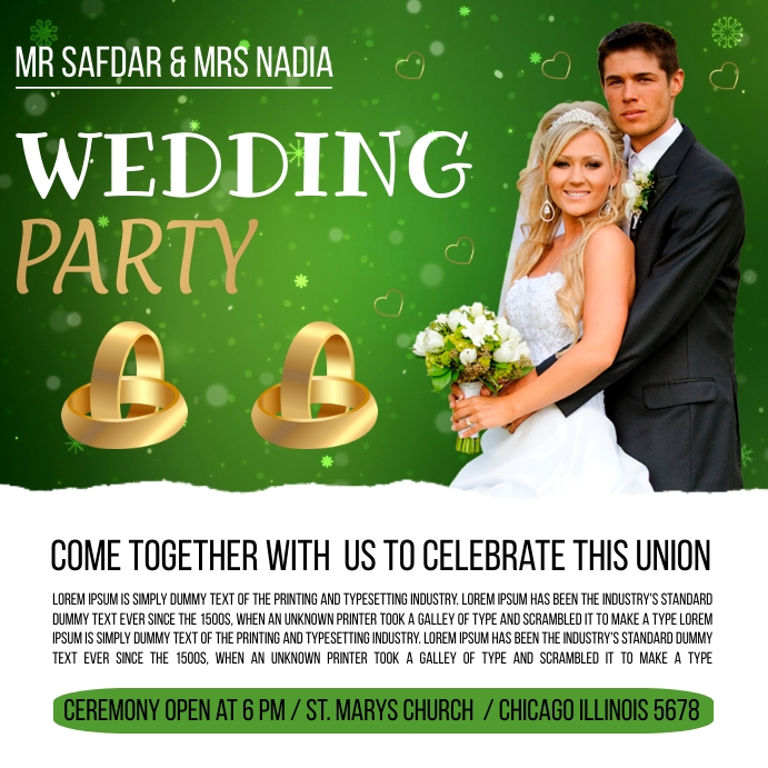 wedding party Template | PosterMyWall