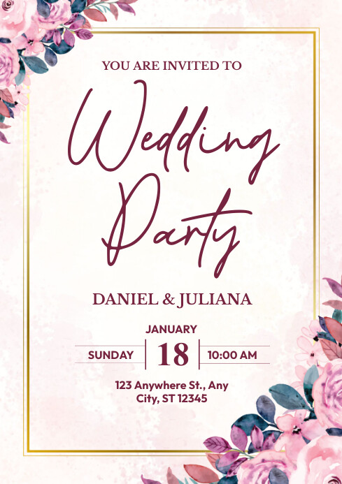 Wedding Party Invitation Ads Templat | PosterMyWall
