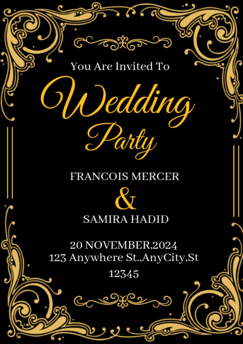 Wedding party invitation poster Template | PosterMyWall