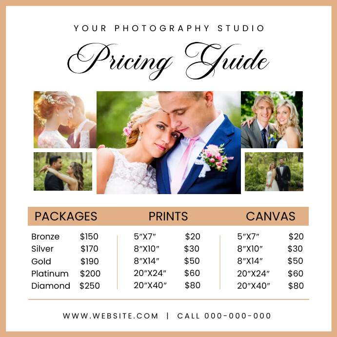 Wedding Photographer Price List Design Templat | PosterMyWall