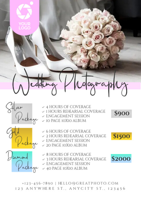 Modèle Wedding Photography Price list | PosterMyWall